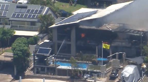 Gold Coast waterfront home destroyed in massive fire