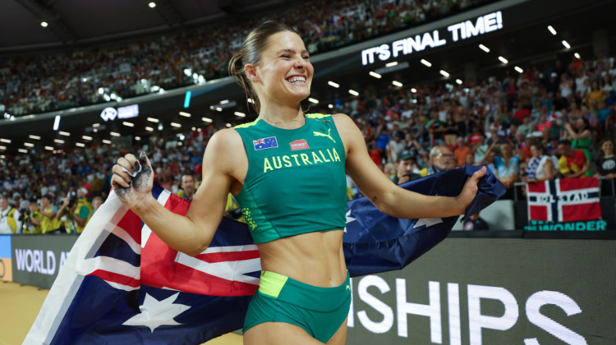 Australian Nina Kennedy ties for world pole vault gold